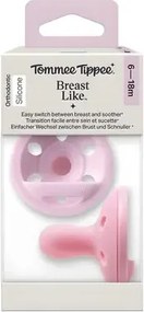 TOMMEE TIPPEE Dudlík Breast-like silikonový, Girl / 6-18 měsíců / 2 ks