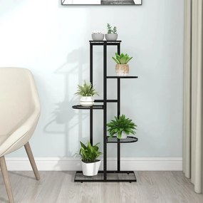 5patrový stojan na květiny 43 x 22 x 98 cm černý kov 336110