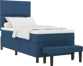 Postel s boxspringem s polštářem Modrá 90 x 190 cm textil 3344113