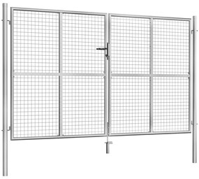 vidaXL Marketos Zahradní branka pozinkovaná ocel 306 x 200 cm stříbrná