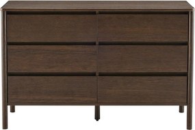 Komoda Blair se 6 zásuvkami (CD01) kouřový dub 120 cm