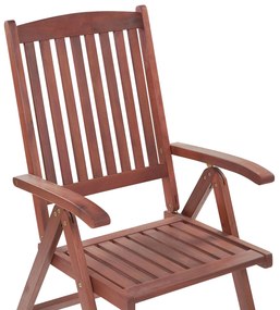 Sada 6 dřevěných zahradních židlí s bílými polštáři TOSCANA Beliani