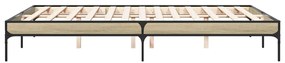 Rám postele dub sonoma 140 x 200 cm kompozitní dřevo a kov