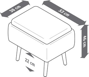 Tchibo - Taburet s úložným prostorem - barva: bílá