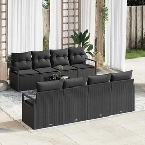 Set pohovek 7 ks 6-Počet míst Černá polyratan 3346313