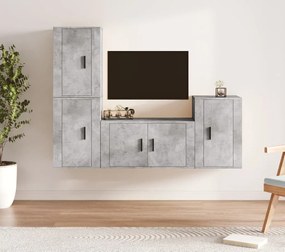 vidaXL 4dílný set TV skříněk kompozitní dřevo [3188608] Barva: Betonová šedá