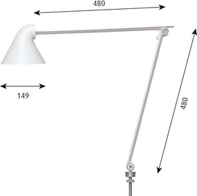 Lampa na pracovní stůl NJP LED 2700 K s nástavcem na desku, průměr 40 cm černá