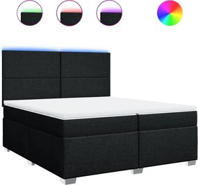 Box spring postel s matrací černá 200x200 cm textil 3292890
