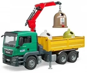 Bruder Nákladní auto MAN se 3 recyklačními popelnicemi a lahvemi, 54,5 x 18,5 x 27 cm