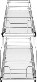 2-vrstvá drátěná výsuvná skříňka pod dřez Organizér 21,6 × 53,3 cm zásuvkový koš