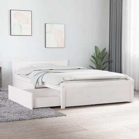 vidaXL Rám postele se zásuvkami bílý 100 x 200 cm