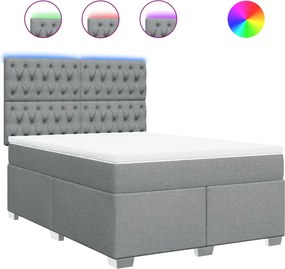 Box spring postel s matrací světle šedá 140 x 190 cm textil 3292790