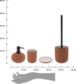 Sada koupelnových doplňků Niva, hnědá/s černými prvky