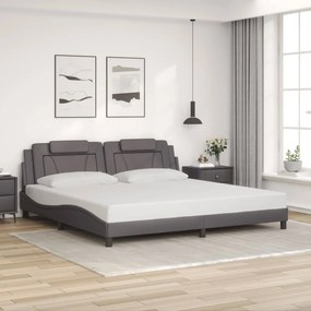 Rám postele Viana bez matrace šedý 200x200 cm umělá kůže 3208120