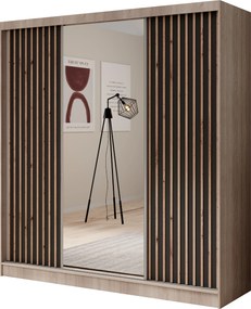 ADRK Furniture Šatní skříň s zrcadlem Ida 200 ADRK-SW-IDA-SB-200