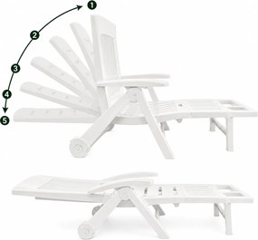 Zahradní lehátko ZIRCONE, 72×195×101 cm, bílá I.P.A.E-Progarden