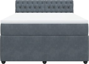 Box spring postel s matrací tmavě šedá 140x200 cm samet 3290065