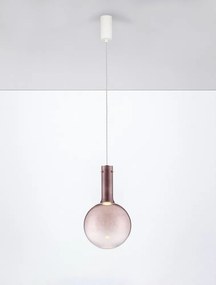 Hnědé skleněné LED stmívatelné závěsné svítidlo ø 25 cm Nostos – Nova Luce