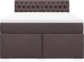 Box spring postel s matrací tmavě hnědá 140x190 cm textil 3288193