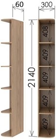 Casarredo Regál ke skříni CS kraft zlatý