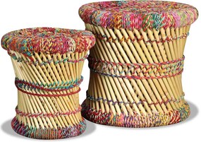 Stoličky chindi design 2 ks vícebarevné bambus 244216
