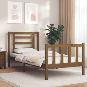 vidaXL Rám postele s čelem 90 x 200 cm masivní dřevo [3192868] Barva: Černá