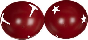 Set 3ks červená dekorace rolnička Bell - Ø 62 / Ø 52 / Ø 42 cm