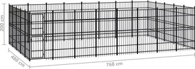 vidaXL Venkovní psí kotec ocel 36,86 m² [3097992]