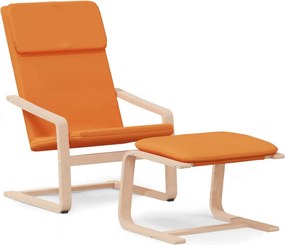Relaxační křeslo s podnožkou tmavě žluté textil 3154420