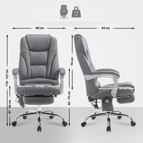 Kancelářská židle Pacific s masážní funkcí V2 – šedá