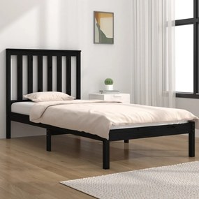 vidaXL Rám postele masivní borovice 75 x 190 cm Small Single [3103805] Barva: Černá