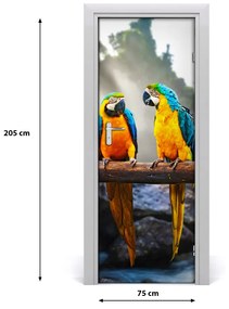 Samolepící fototapeta na dveře Papoušek ara 75x205 cm