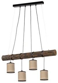 Spot-Light 68859456 - Lustr na lanku NEGRO 4xE27/25W/230V borovice