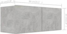 6dílný set TV skříněk betonově šedý kompozitní dřevo 3079146