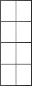 Posuvné dveře černé 76 x 205 cm ESG sklo a hliník 151666