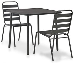 vidaXL 3dílný bistro set ocelový tmavě šedý