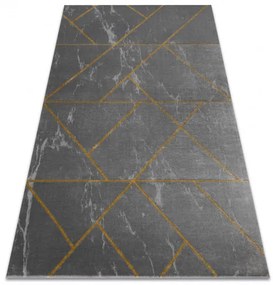 Dywany Łuszczów, Kusový koberec Emerald geometric 1012 grey and gold, 80x150, šedá, chodba / předsíň