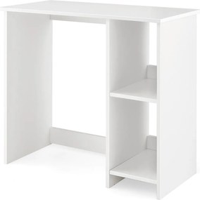 Costway Malý psací stůl s 2 přihrádkami – 80 × 40 × 74 cm, hnědý