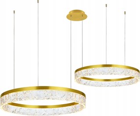 Závěsná Led lampa LHJ048-CP2 Zlatá toolight Lustr 2 Okruhy Glamour