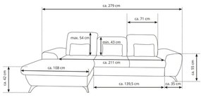 Rohová sedačka rozkládací Alta levý roh ÚP zelená