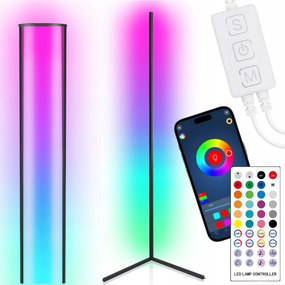 Podlahová Rohová Stojací Led Lampa Rgb 152 CM Dálkový Ovladač, Aplikace Bluetooth