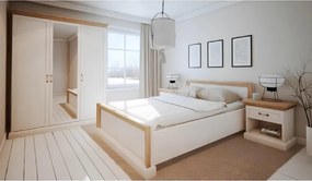Postel 160x200, sosna skandinávská / dub divoký, ROYAL L1 Kondela 0000087543