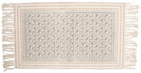 Bavlněný koberec se střapci a květinovými ornamenty - 70*120 cm