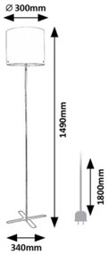 Rabalux 74012 - Stojací lampa IZANDER 1xE27/40W/230V bílá/stříbrná