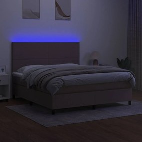 Box spring postel s matrací a LED taupe 180x200 cm textil 3134737