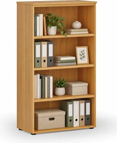 Kancelářský regál PRIMO WOOD, 800 x 420 x 1434 mm, buk