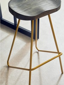 Barová stolička z jilmového dřeva ve zlaté barvě/v přírodní barvě (výška sedáku 78 cm) District – Premier Housewares