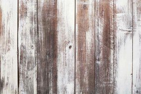 DIMEX | Samolepicí vliesová fototapeta na zeď Stíraná dřevěná prkna MA-5-2577 | 375 x 250 cm | bílá, hnědá