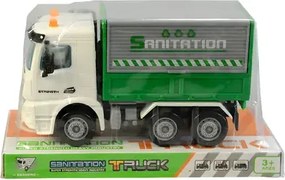 Popelářské auto zeleno-bílé 16 cm / Plast / Volný chod