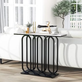 Costway Konzolový stolek 100 cm v mramorovém vzhledu, černý